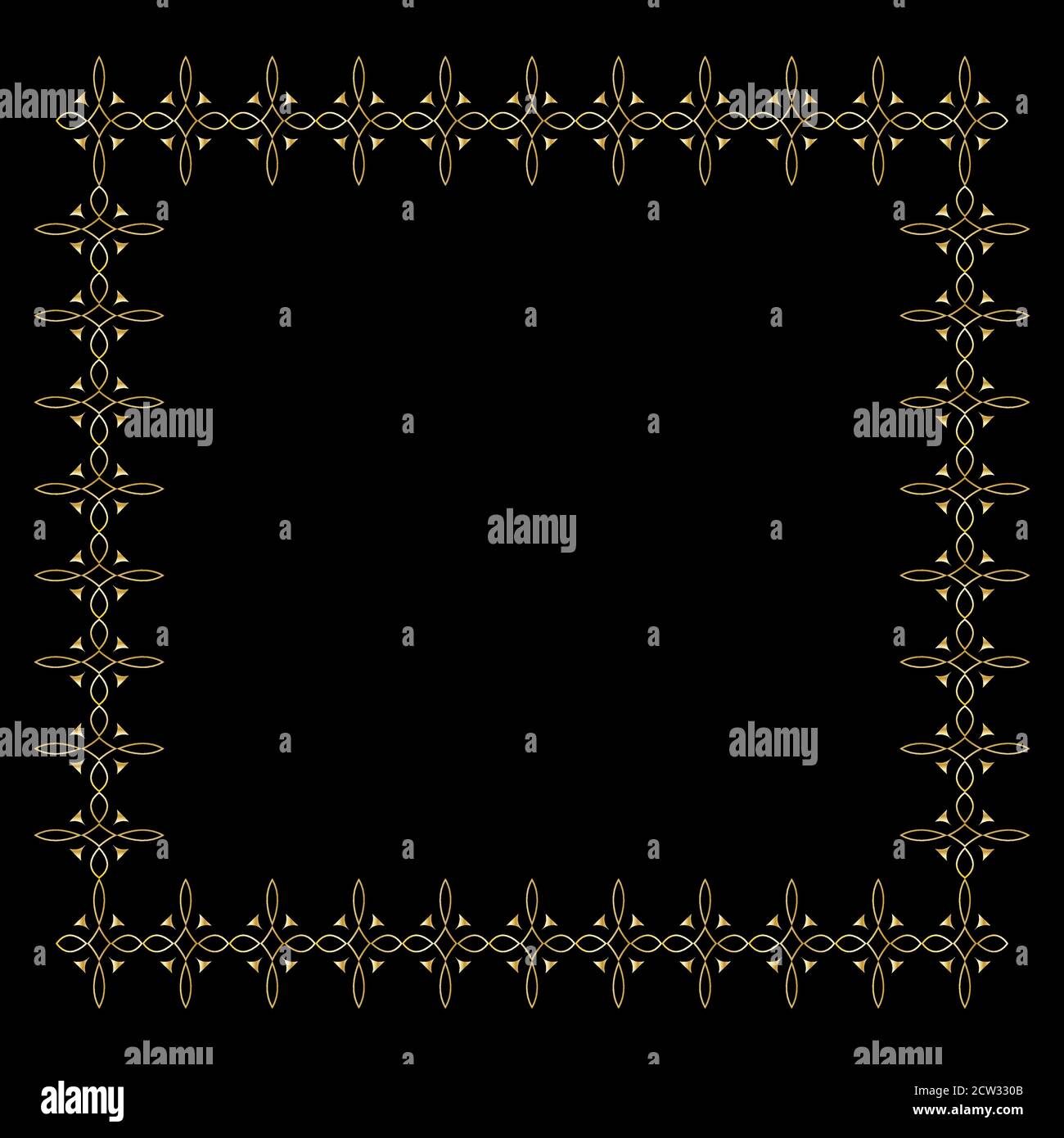 Abstract square gold frame. Festive banner. Vector illustration EPS10 ...