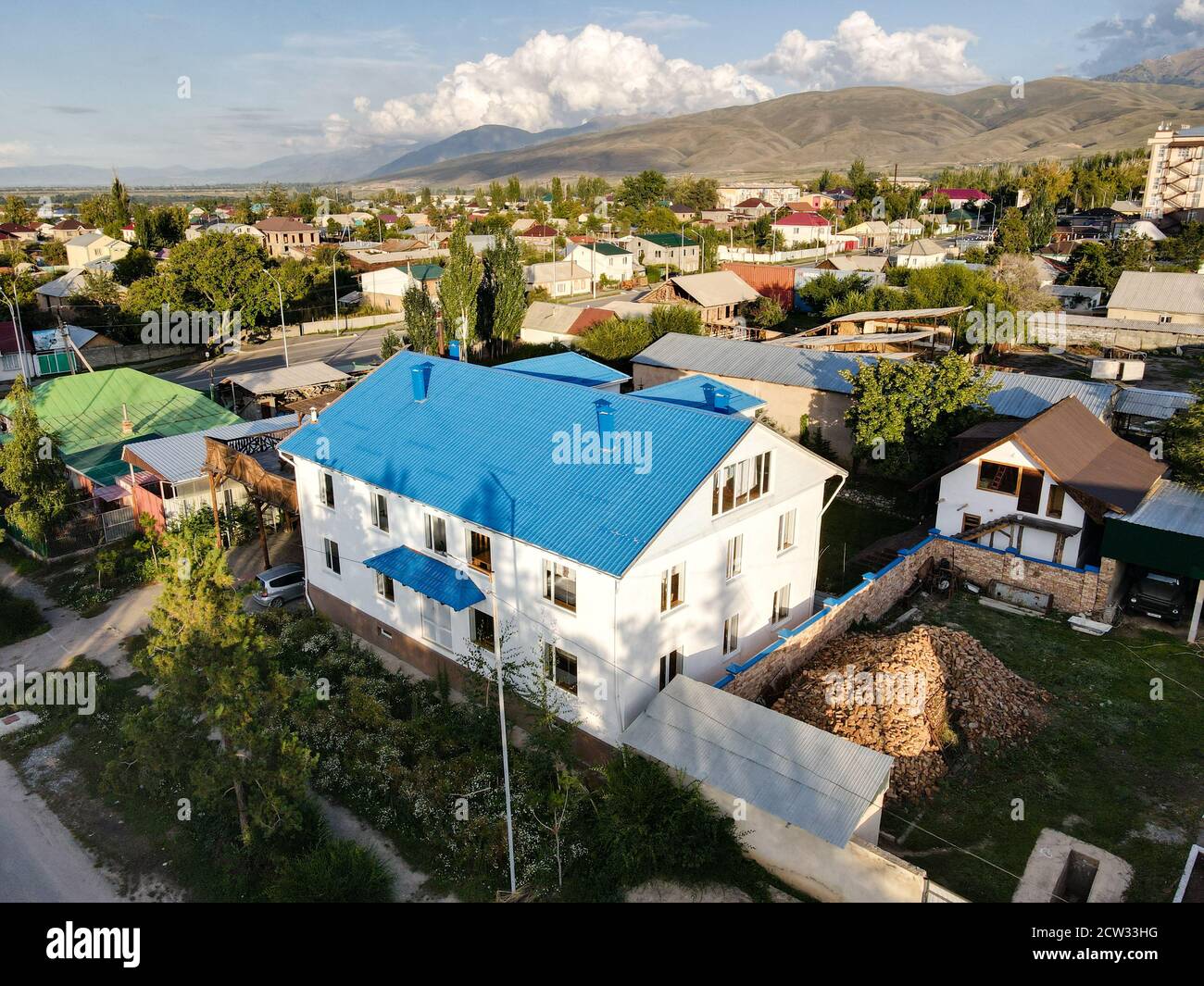 Drone photography of Karakol city in Kyrgyzstan's Issyk Kol oblast ...