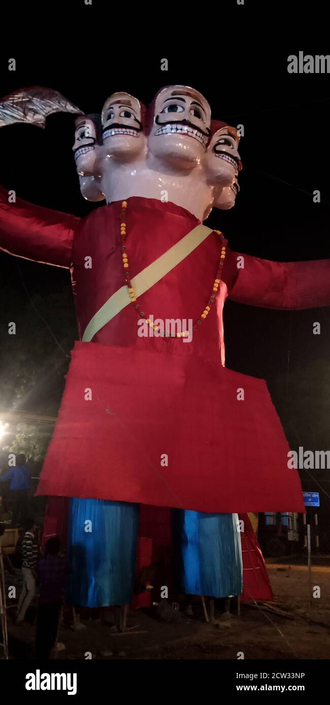 DISTRICT KATNI, INDIA - OCTOBER 08, 2019: giant monster Ravana statue ...