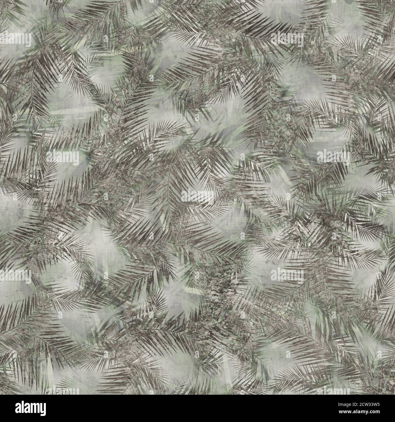 Neutral tropical palm tree leaves seamless pattern Stock Photo - Alamy
