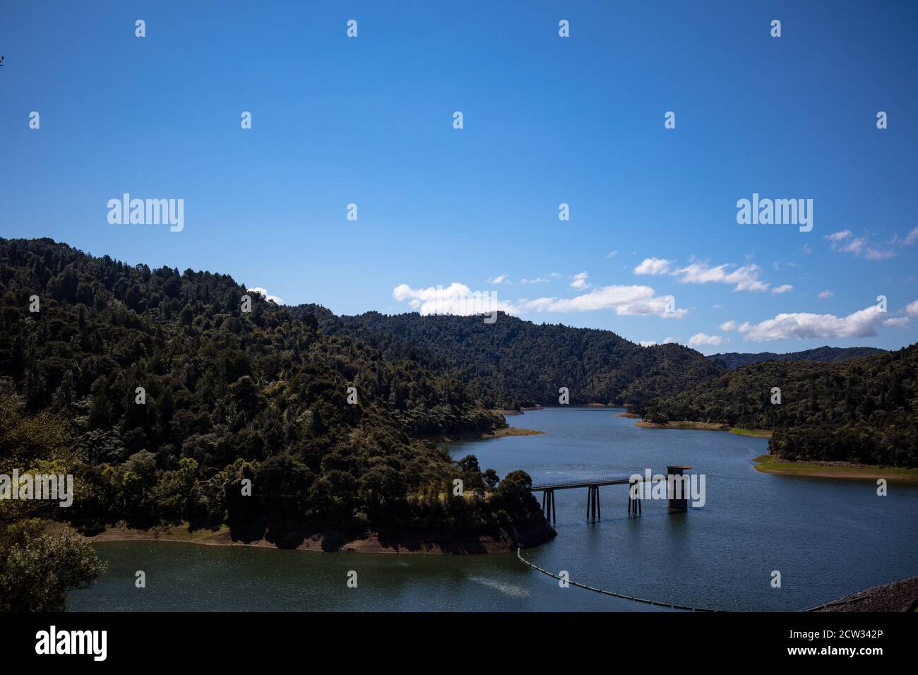 Wairoa Reservoir, Hunua Ranges, New Zealand on a spring day Stock Photo ...