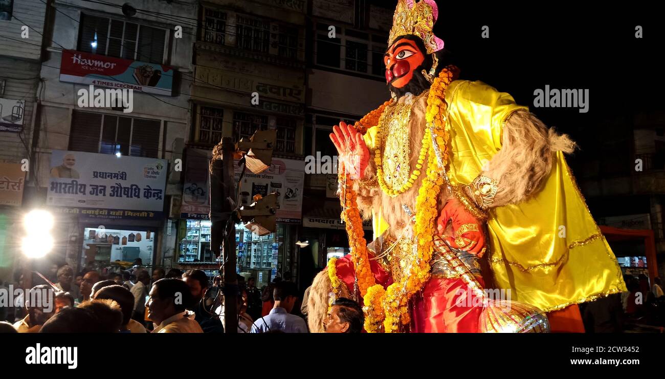 DISTRICT KATNI, INDIA - OCTOBER 08, 2019: Indian religious people crowd ...