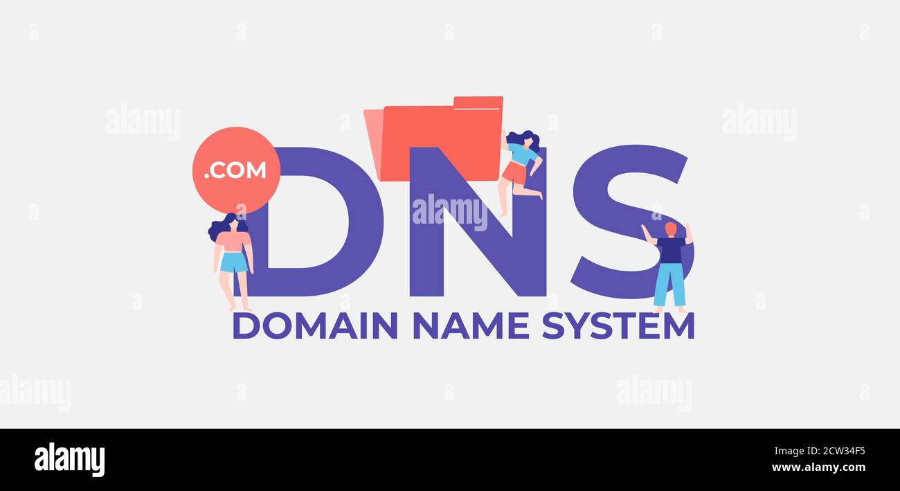 DNS domain name system. Digital graphic scripts and business monitoring ...