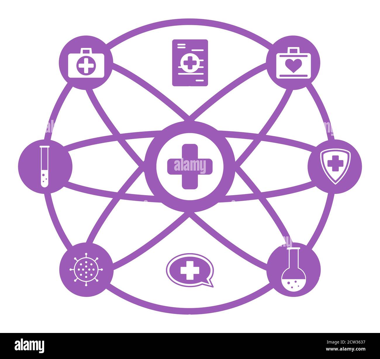 Concept of healthcare with connected icons Stock Photo - Alamy