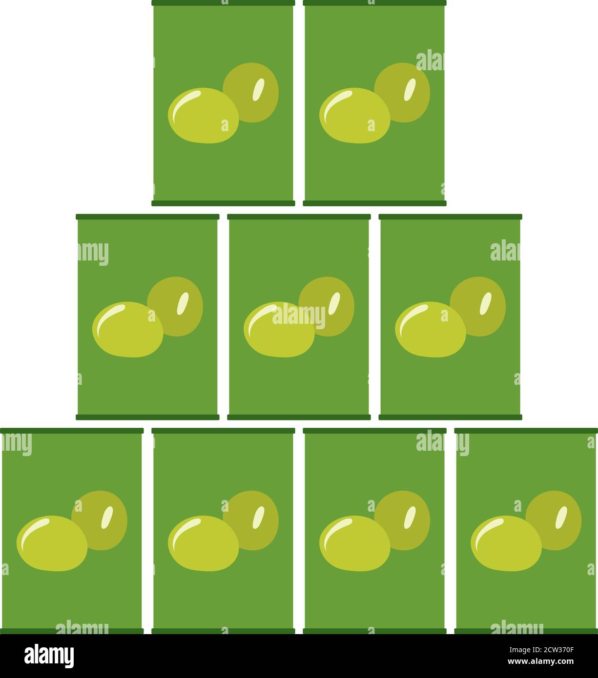 Stack Of Olive Cans Icon. Flat Color Design. Vector Illustration Stock ...