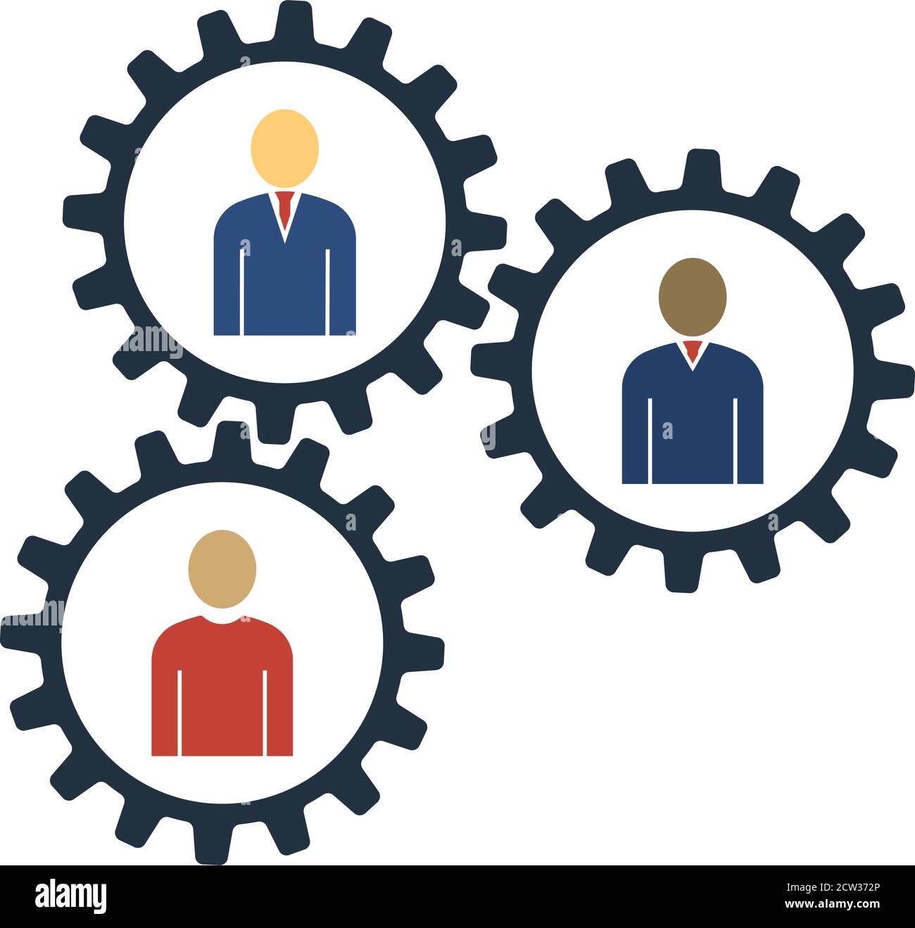 Teamwork Icon. Flat Color Design. Vector Illustration Stock Vector ...