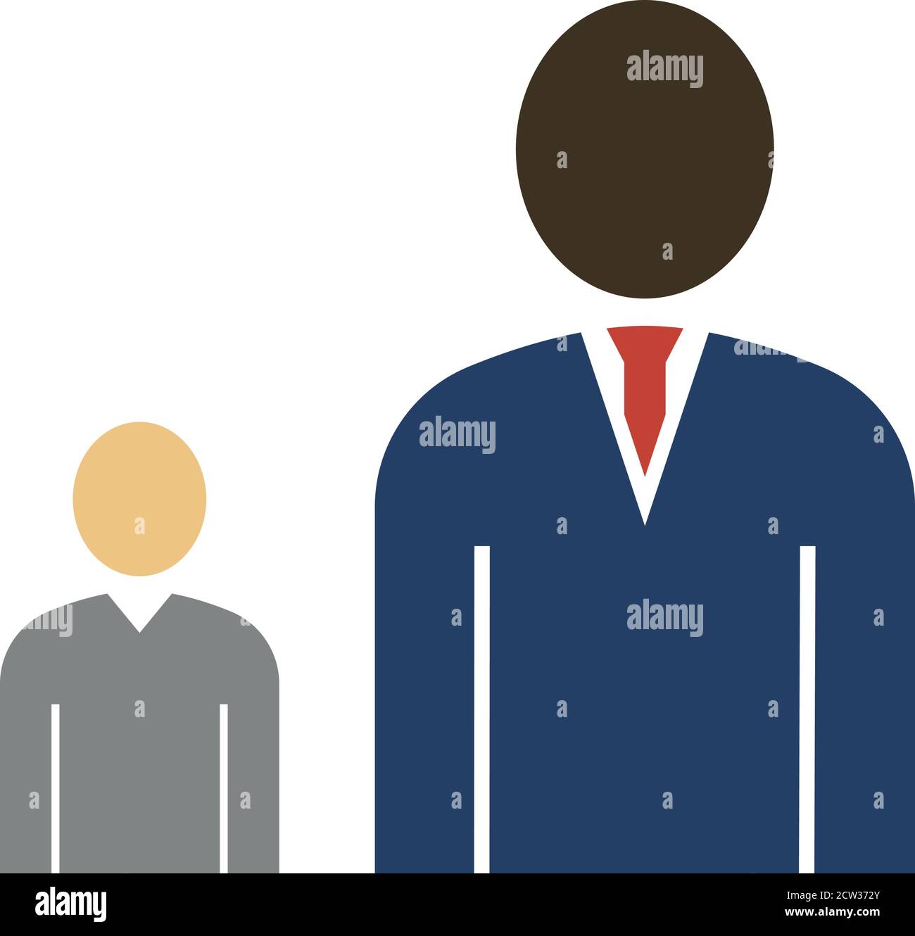 Man Boss With Subordinate Icon. Flat Color Design. Vector Illustration ...