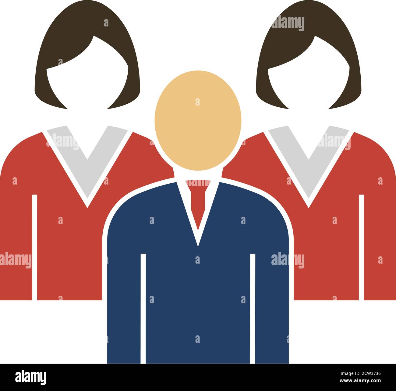 Corporate Team Icon. Flat Color Design. Vector Illustration Stock ...
