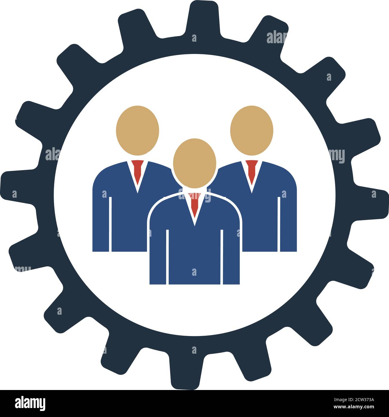 Teamwork Icon. Flat Color Design. Vector Illustration Stock Vector ...