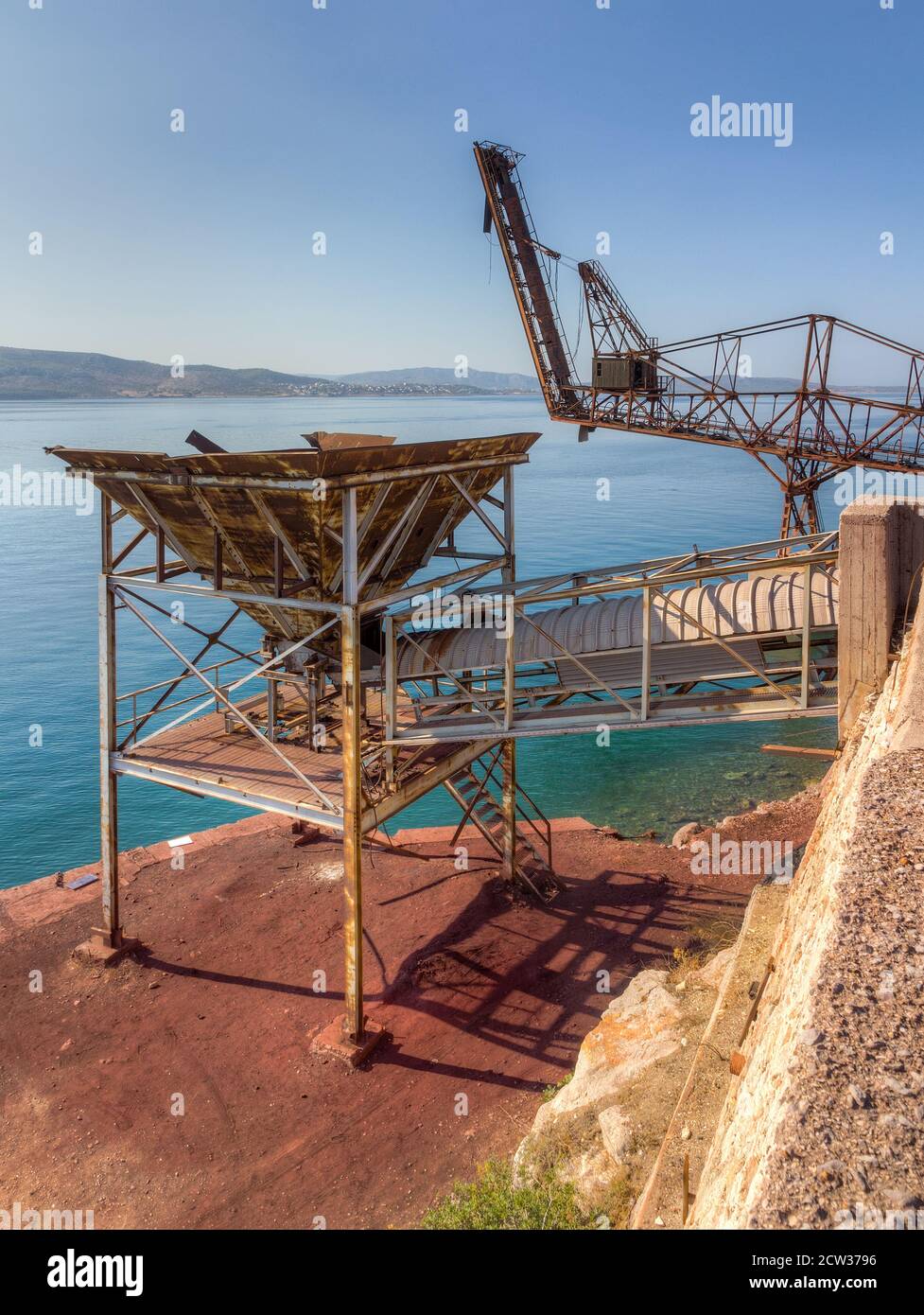 Abandoned cargo loading pier Stock Photo - Alamy