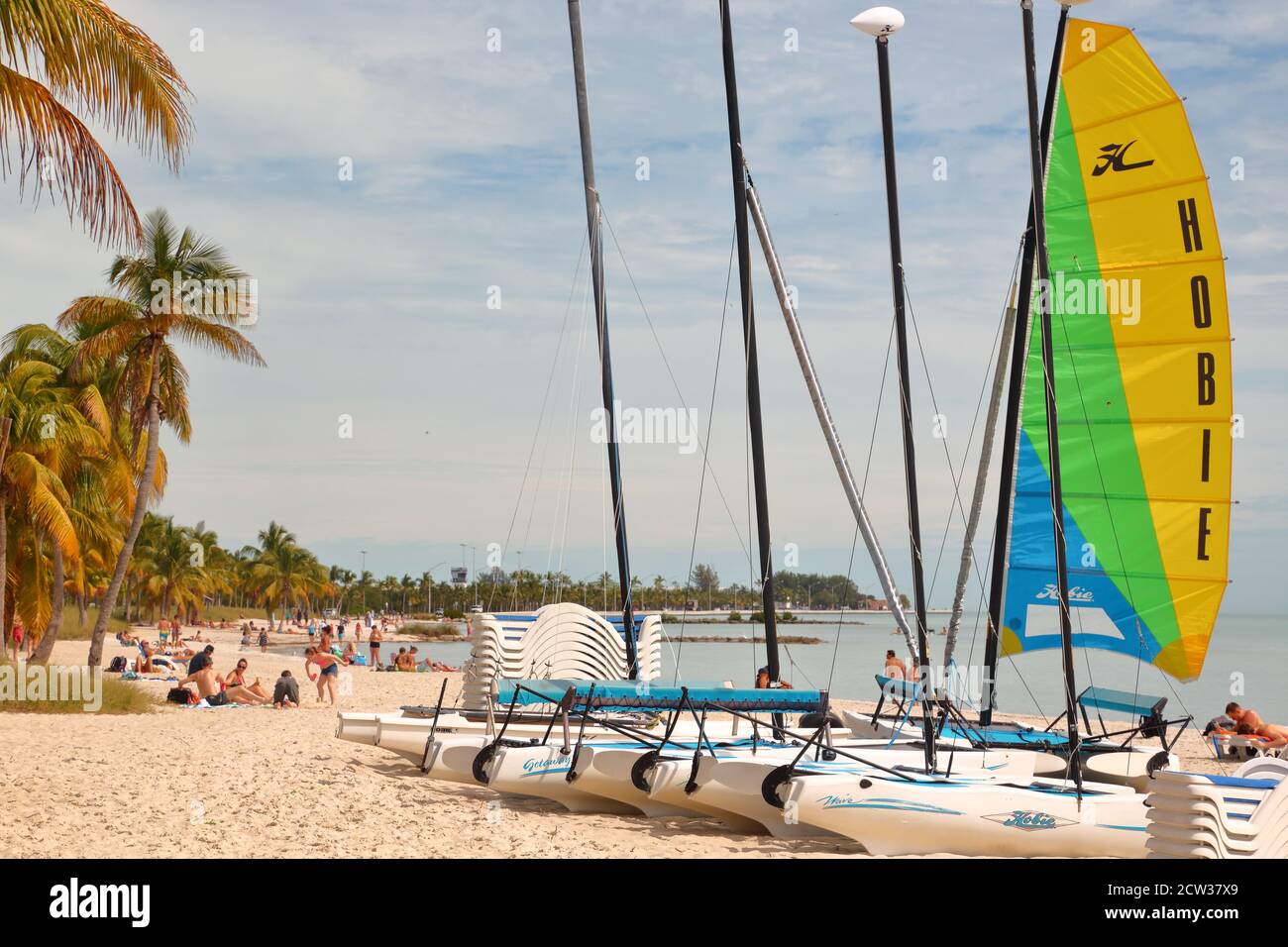 Beach view with catamarans on Key West, Florida, USA Stock Photo - Alamy