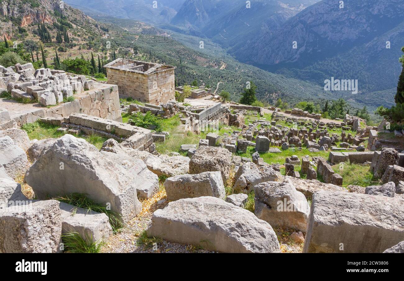 The archaeological site of Delphi, Greece Stock Photo - Alamy