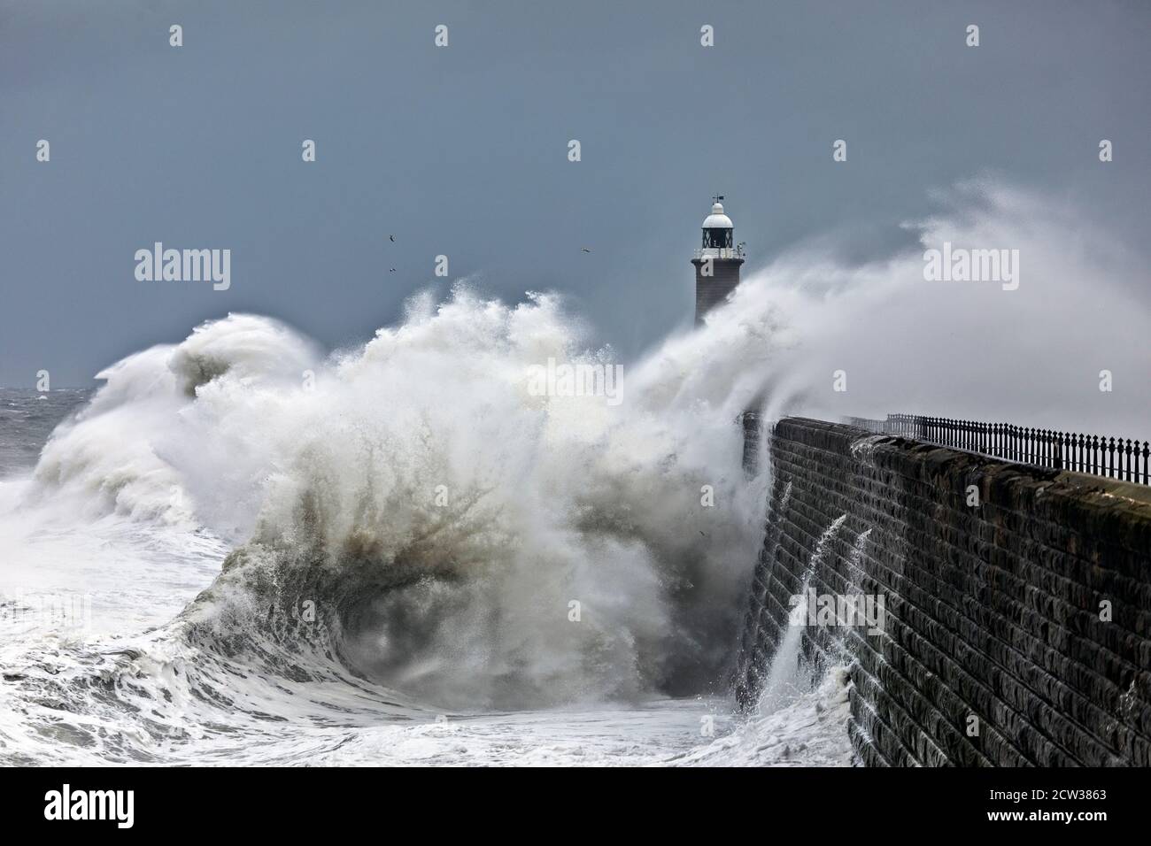Tynemouth north pier lighthouse hi-res stock photography and images - Alamy