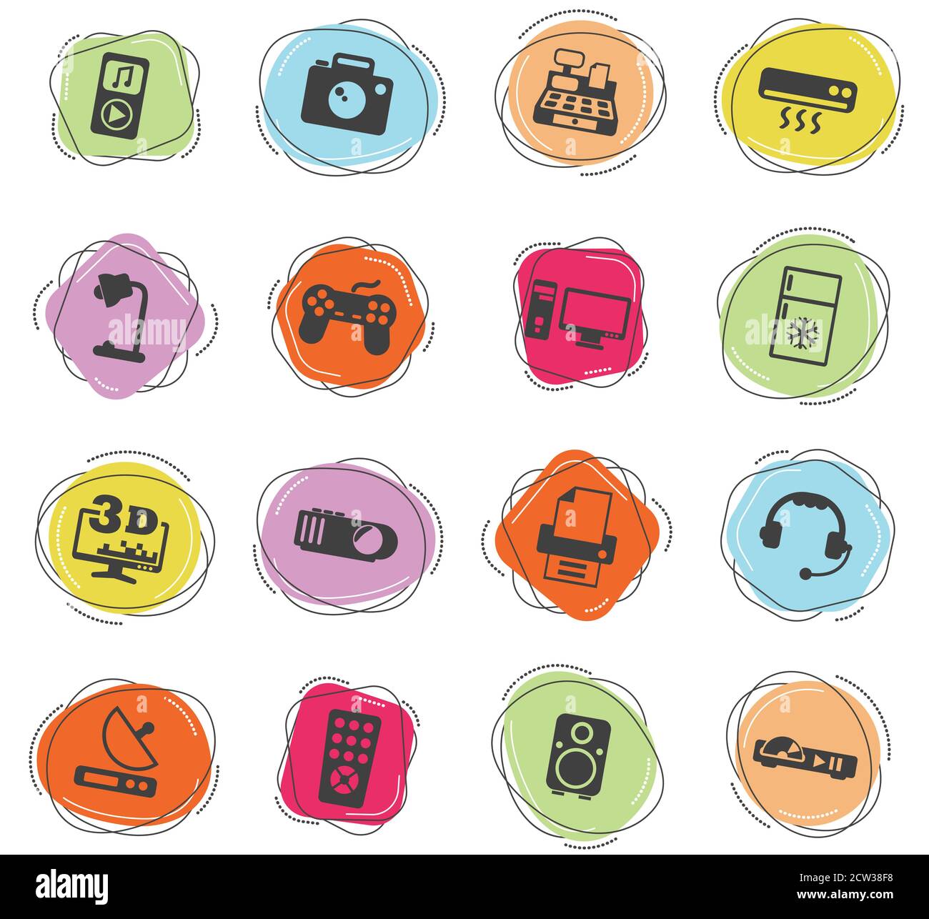 electronics supermarket icon set Stock Vector Image & Art - Alamy