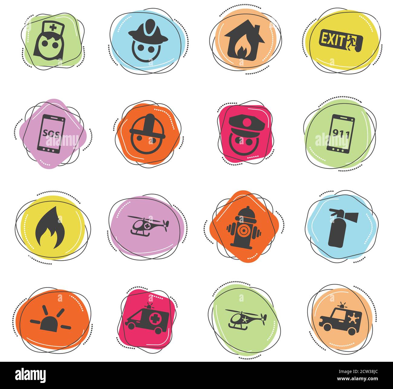 emergency icon set Stock Vector Image & Art - Alamy
