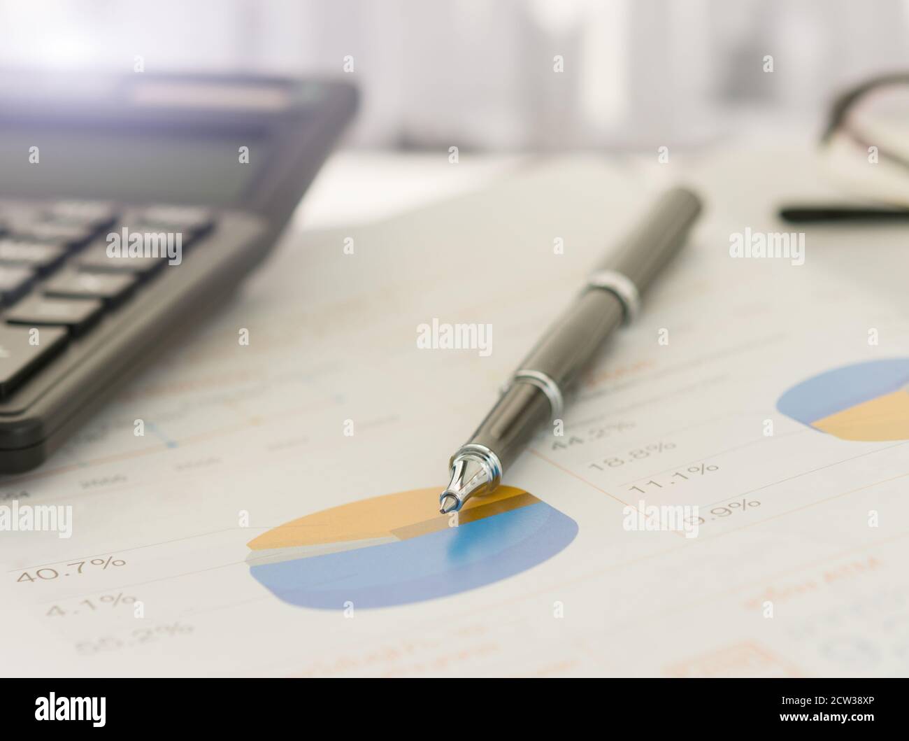 Business analysis charts report put on desk's manager. Concept of ...