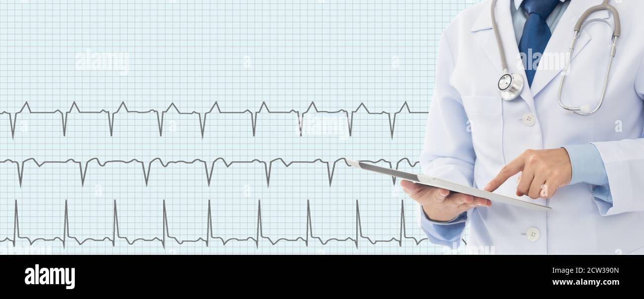 Doctor using a digital tablet in hospital. Concepts of doctor, medical ...