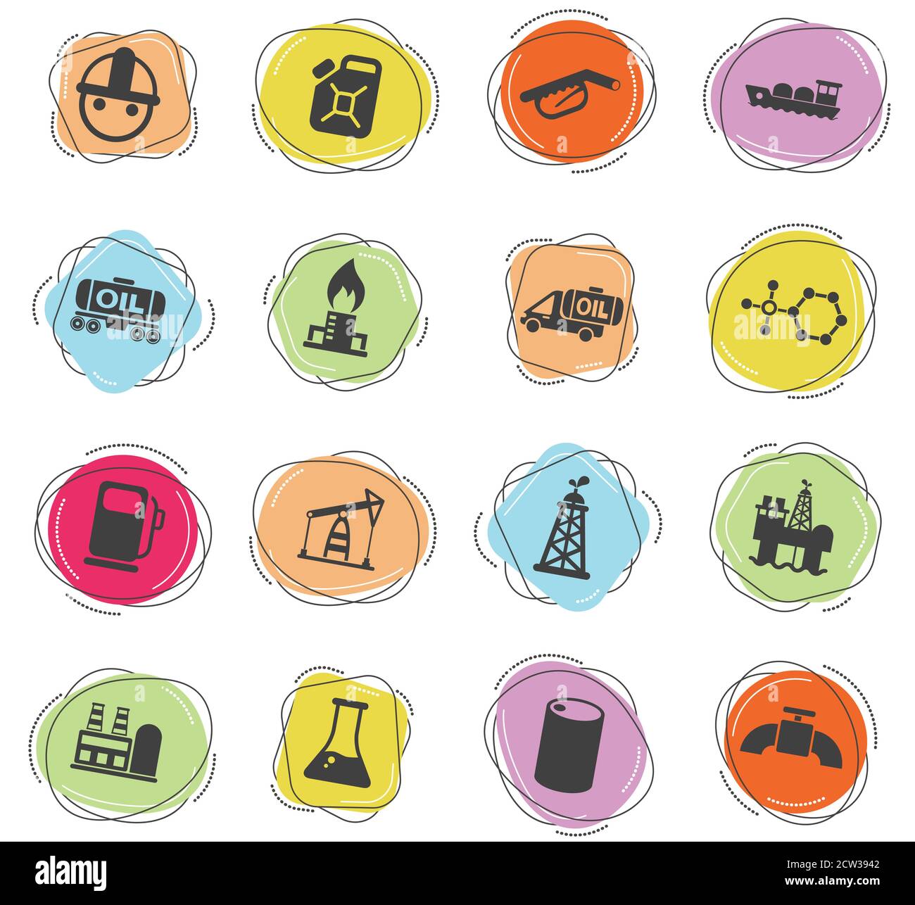 extraction of oil icon set Stock Vector Image & Art - Alamy