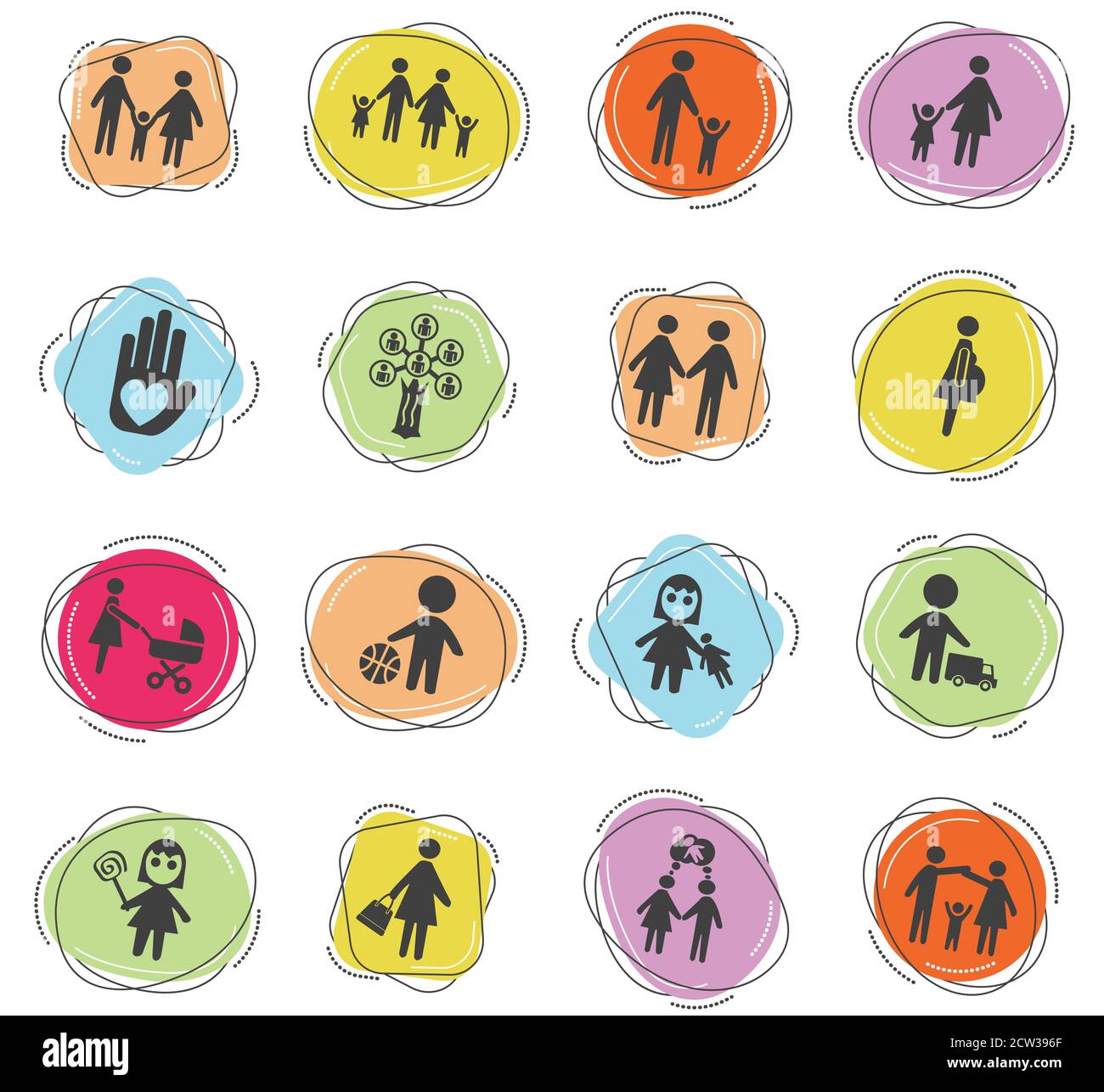 family icon set Stock Vector Image & Art - Alamy
