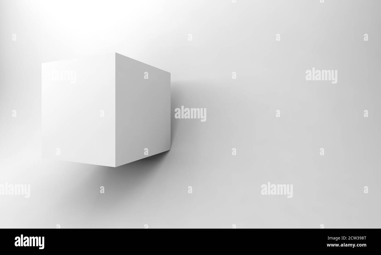 Abstract white cgi background with minimal installation of a single ...