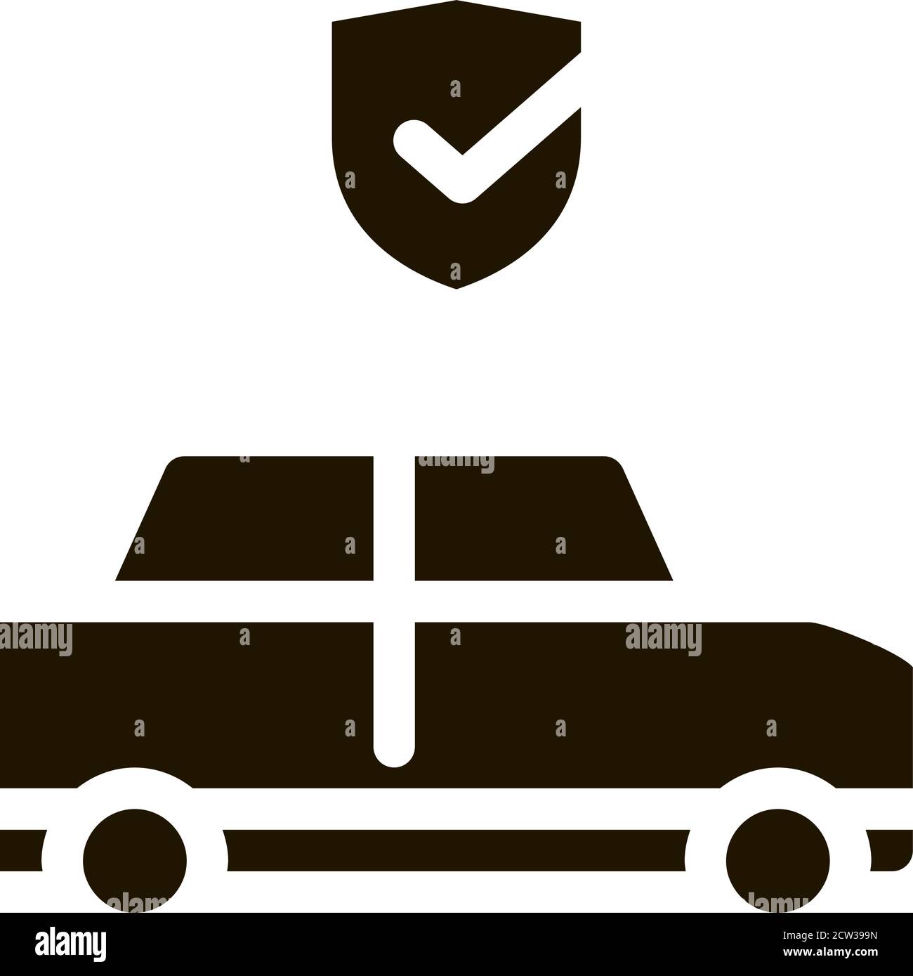 Parking Auto Confirmation Icon Vector Glyph Illustration Stock Vector ...