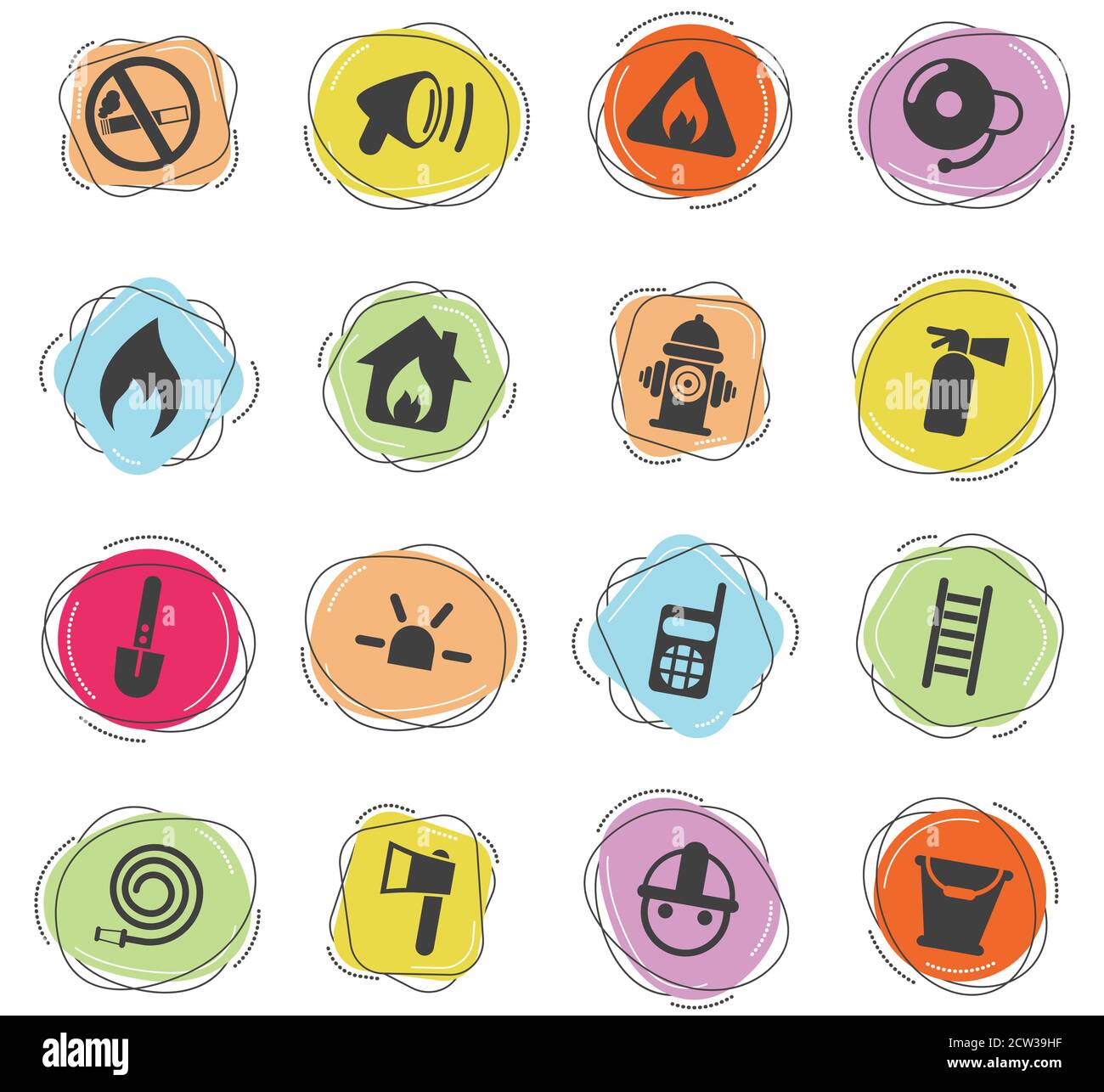fire brigade icon set Stock Vector Image & Art - Alamy