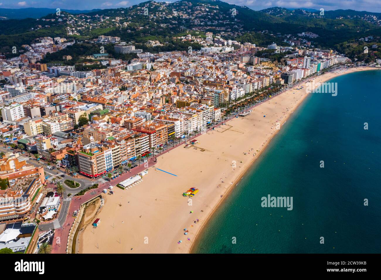 Aerial view of Lloret de Mar on the Costa Brava in Spain Stock Photo ...