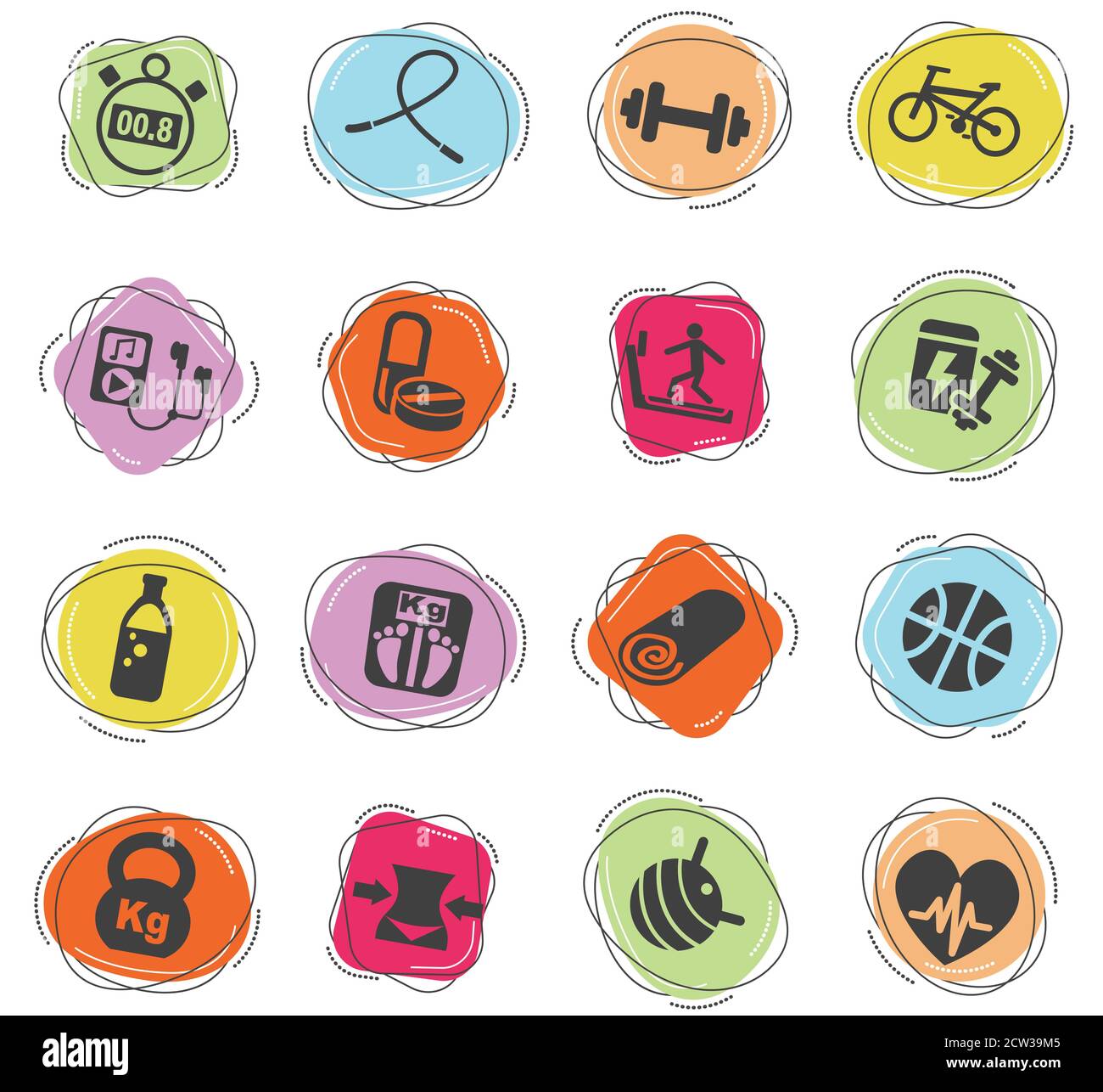 fitness icon set Stock Vector Image & Art - Alamy