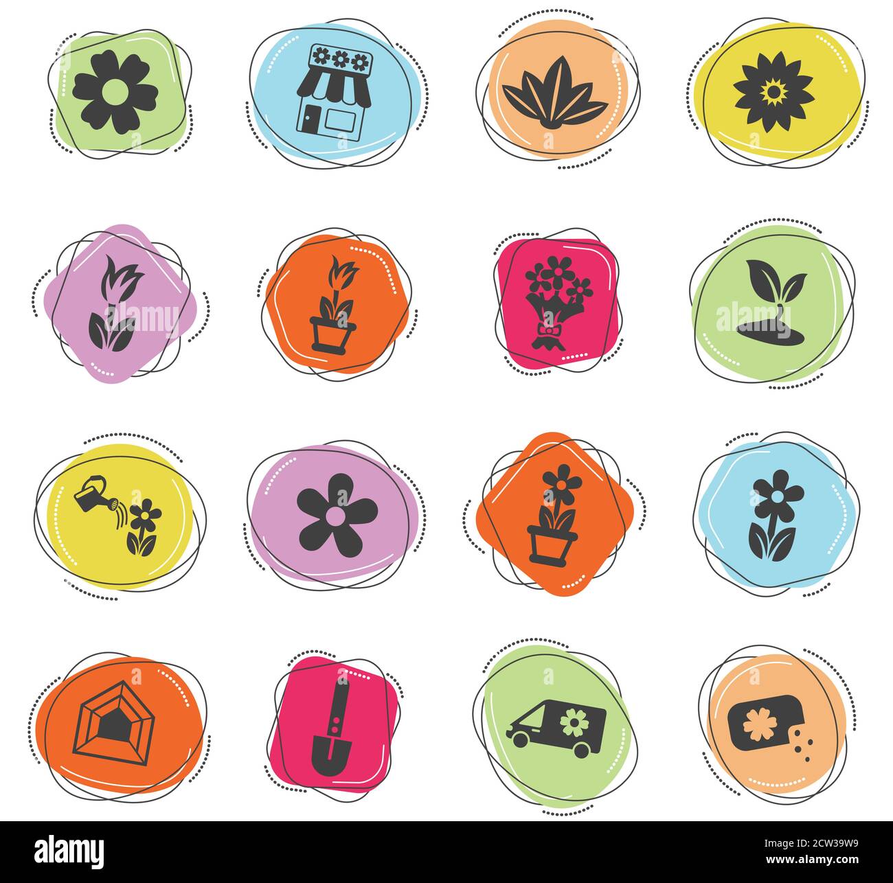 flowers icon set Stock Vector Image & Art - Alamy