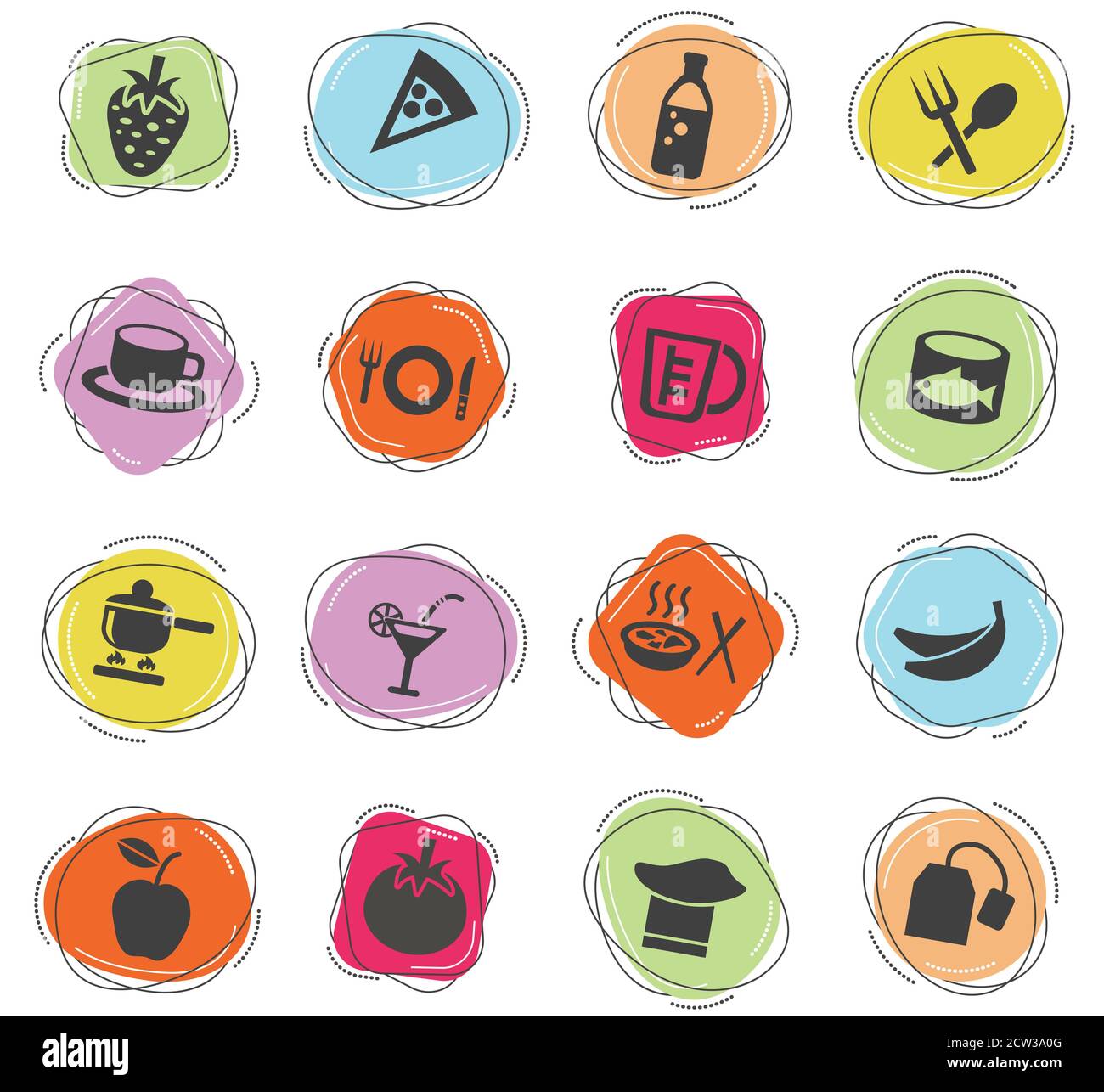 food and kitchen icon set Stock Vector Image & Art - Alamy