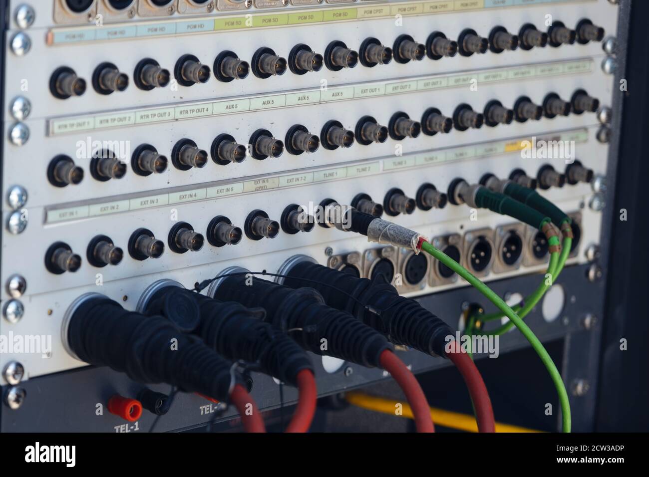 camera and audio system of the broadcast vehicle Stock Photo - Alamy