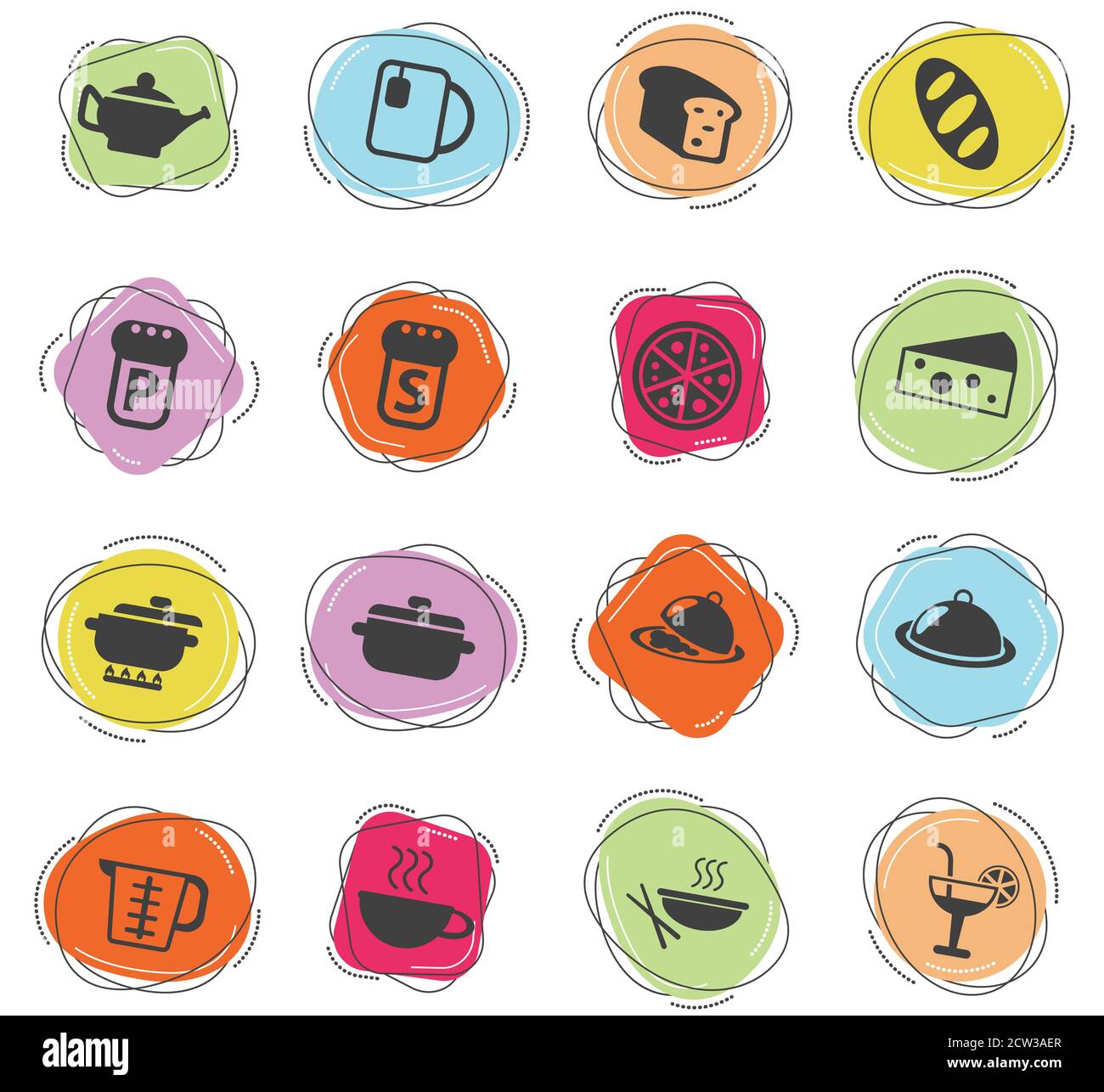 food and kitchen icon set Stock Vector Image & Art - Alamy