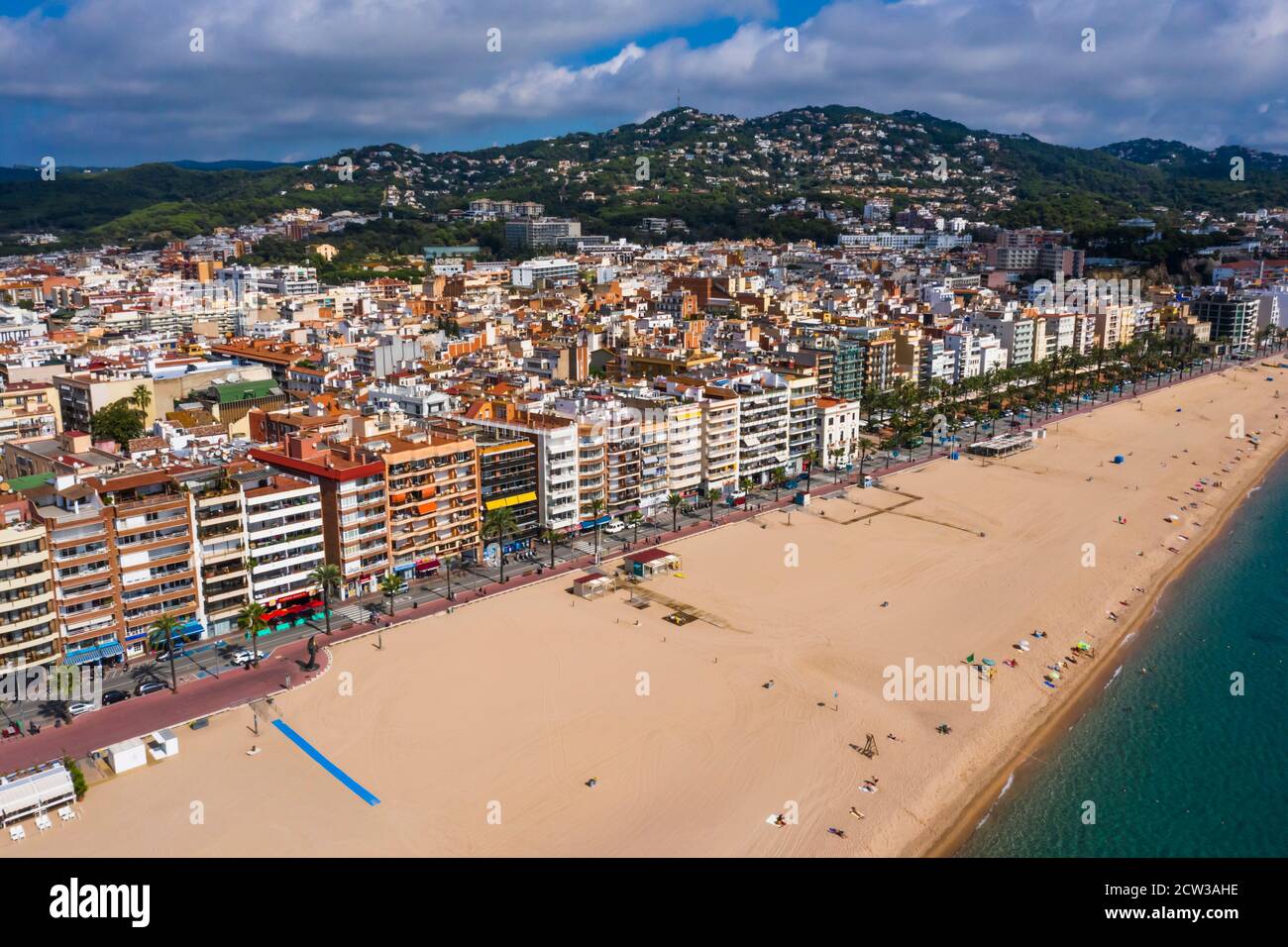 Aerial view of Lloret de Mar on the Costa Brava in Spain Stock Photo ...