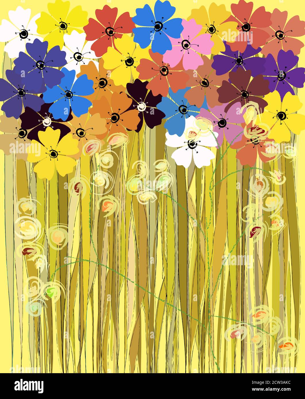 abstract flower power background, illustration Stock Vector Image & Art ...