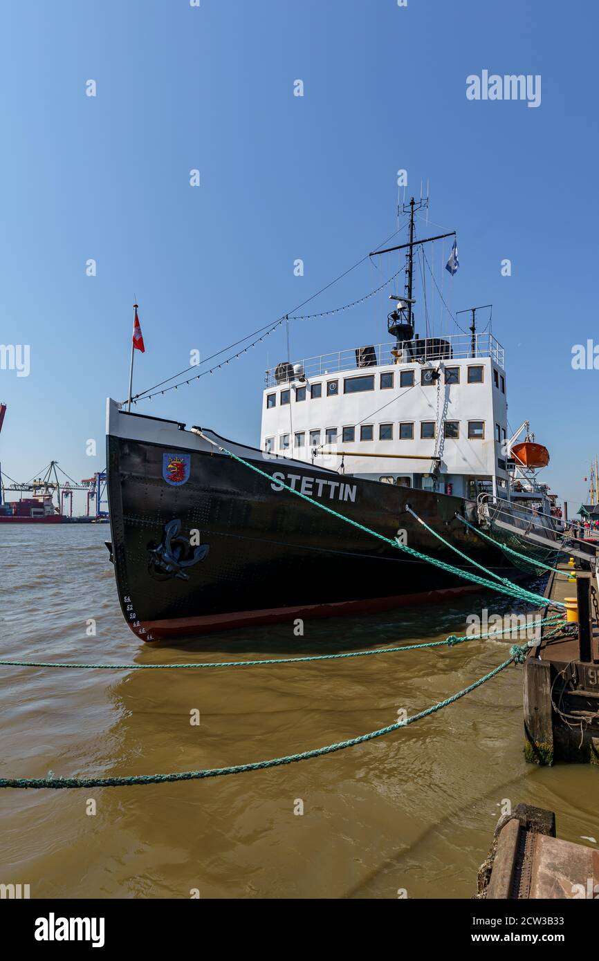 Old historic steam ice breaker ship Stettin located at the museum ...