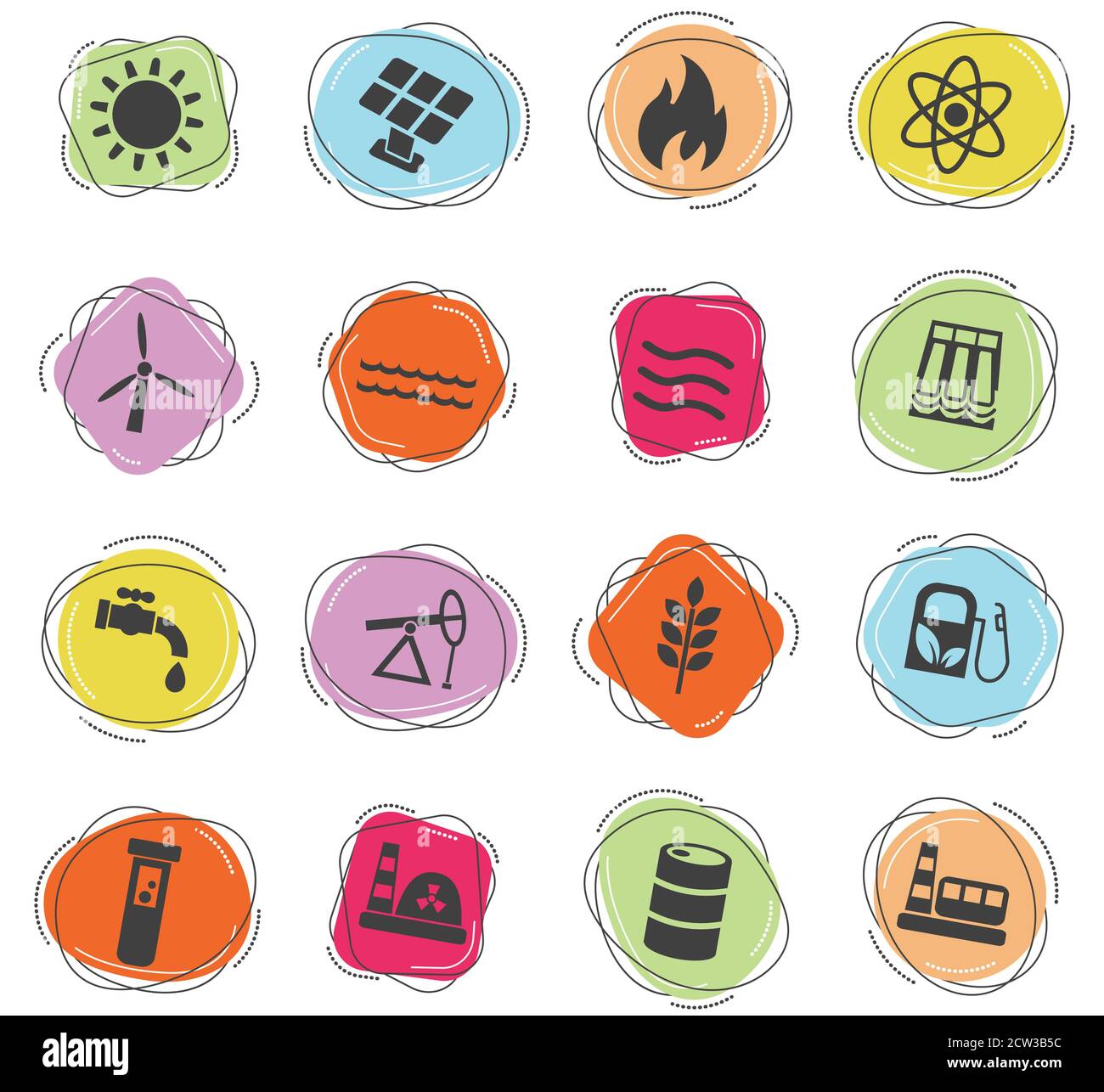 fuel and power icon set Stock Vector Image & Art - Alamy