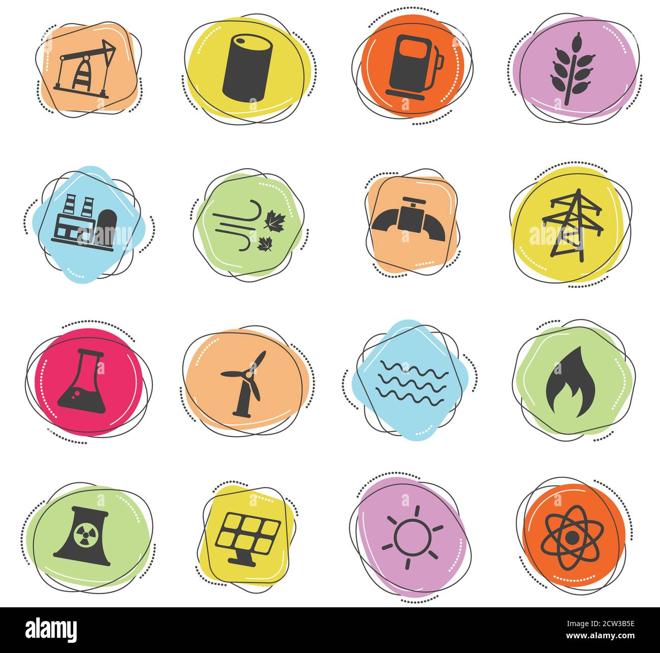 power generation icon set Stock Vector Image & Art - Alamy