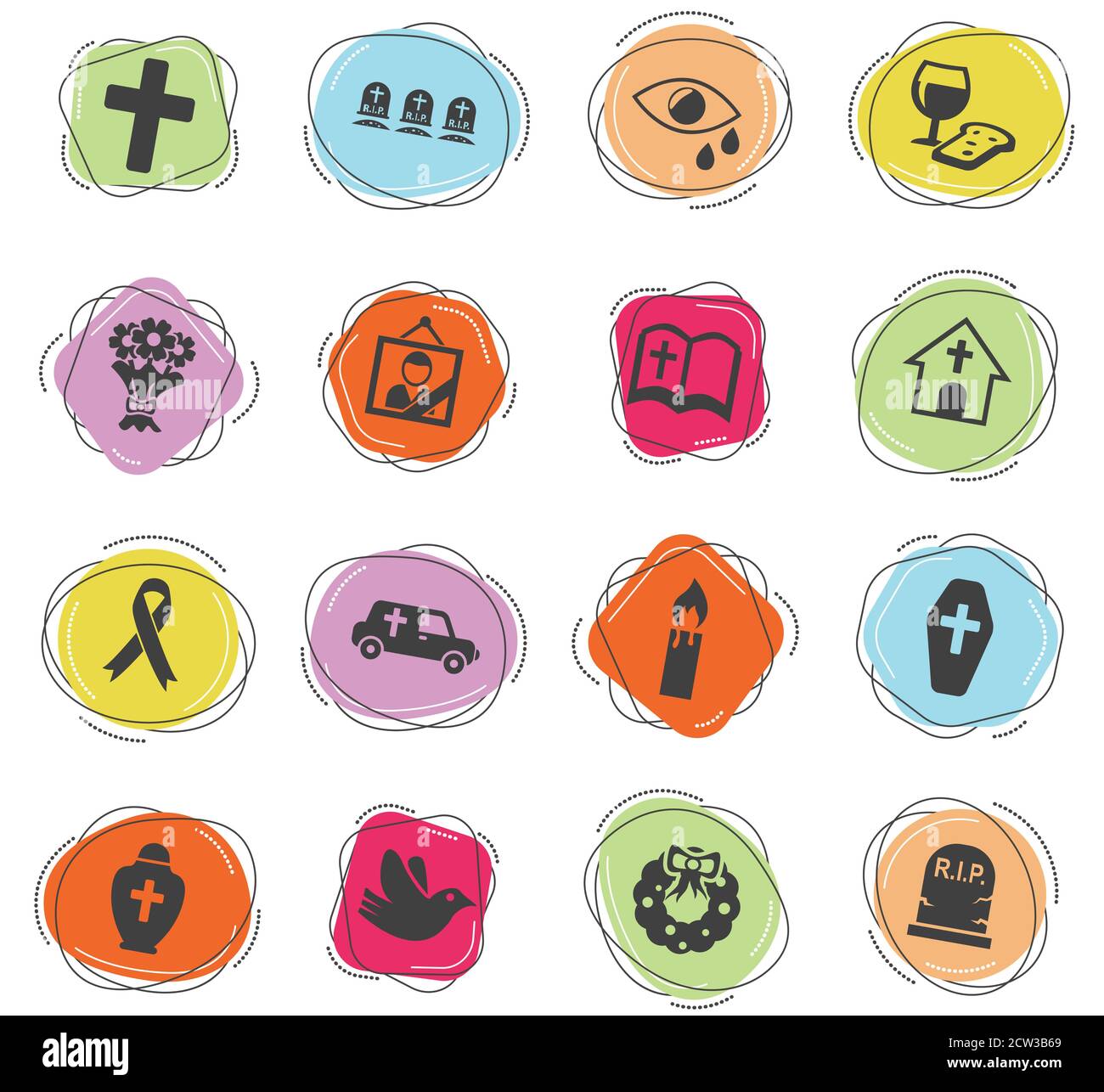 funeral services icon set Stock Vector Image & Art - Alamy