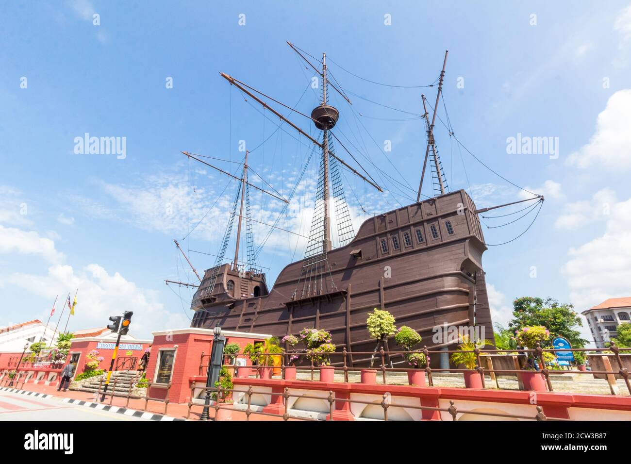 A boat replica at the Maritime Museum in Melaka, Malaysia Stock Photo ...