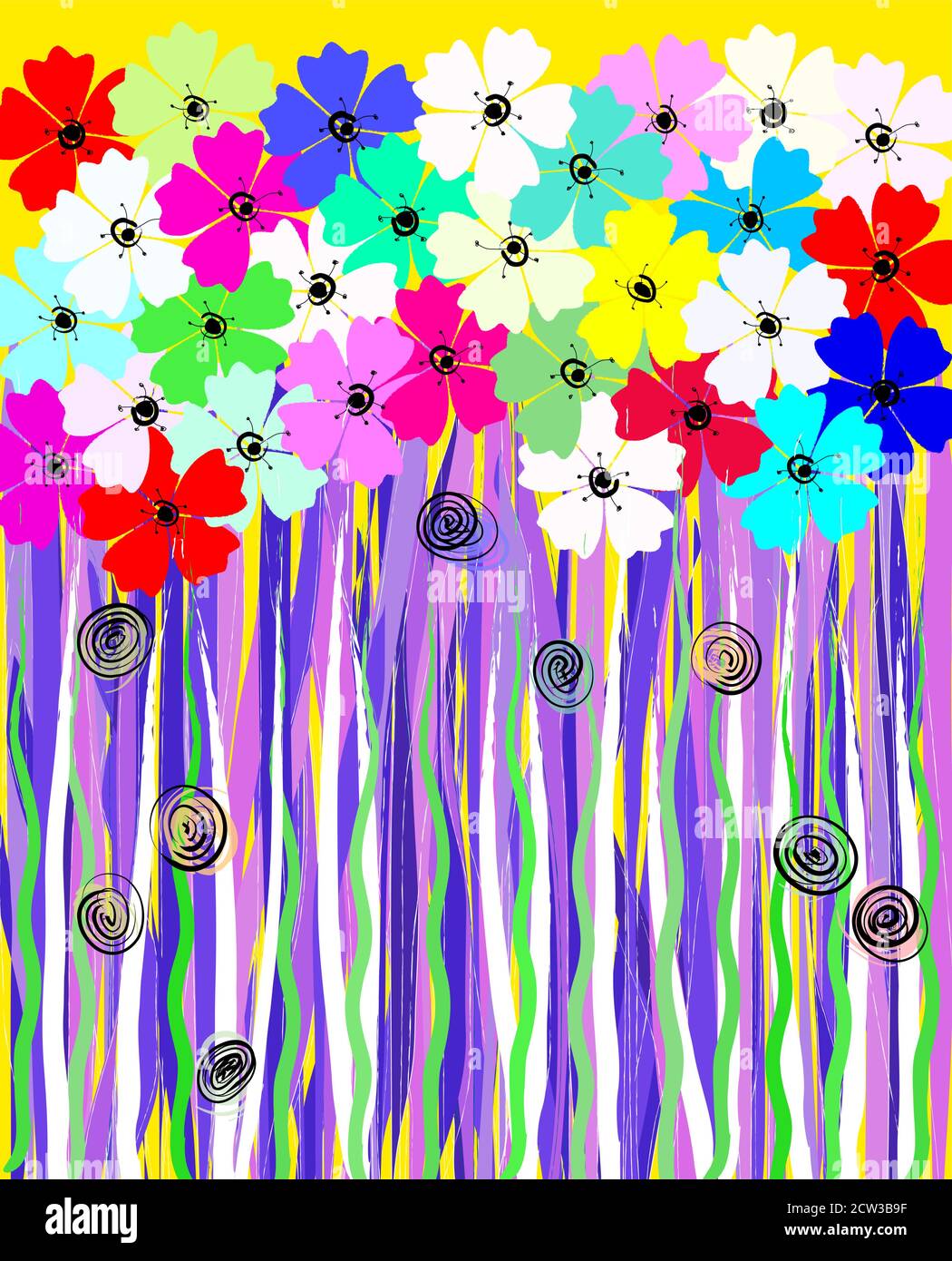 abstract flower power background, illustration Stock Vector Image & Art ...