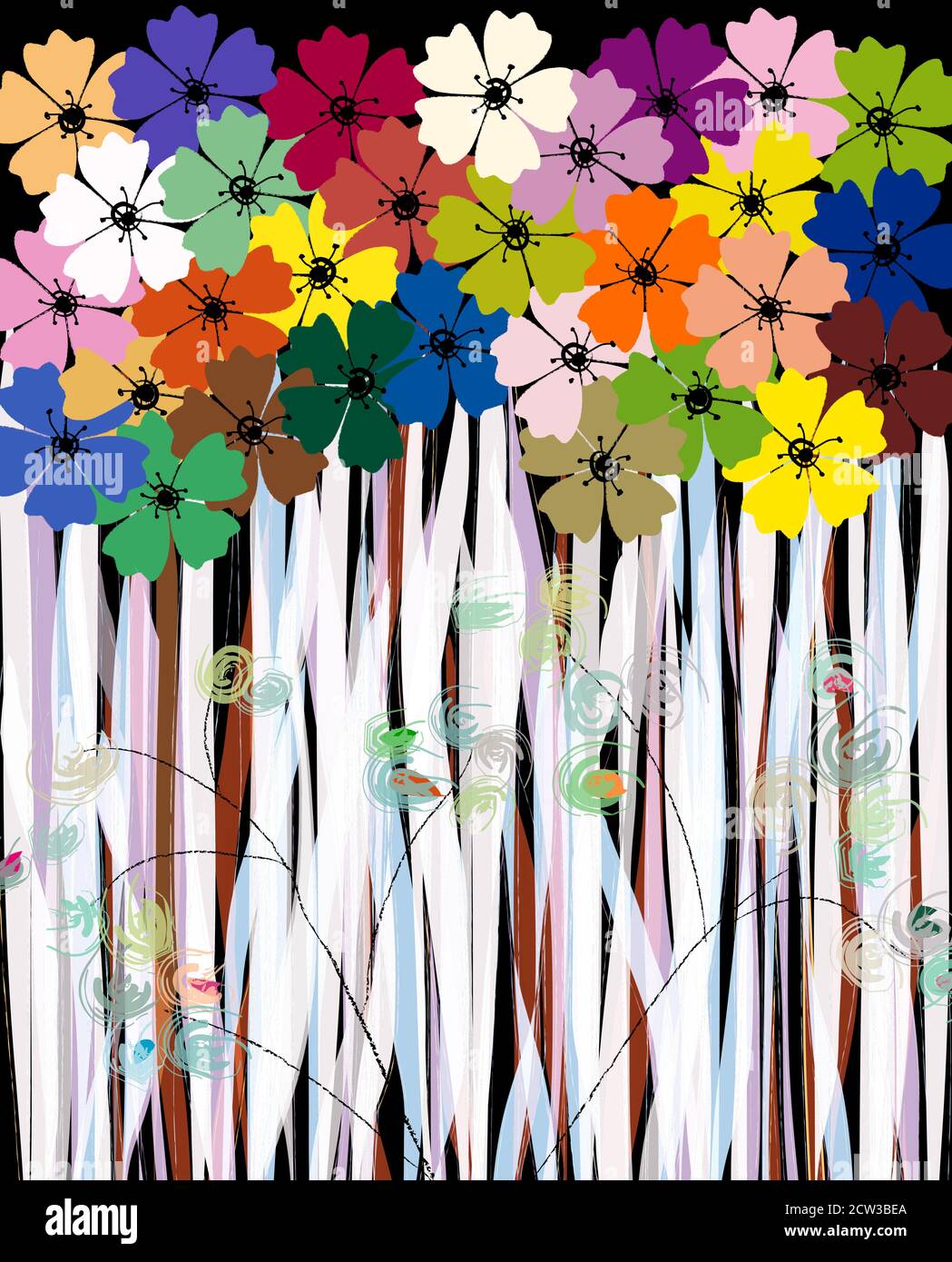 abstract flower power background, illustration Stock Vector Image & Art ...