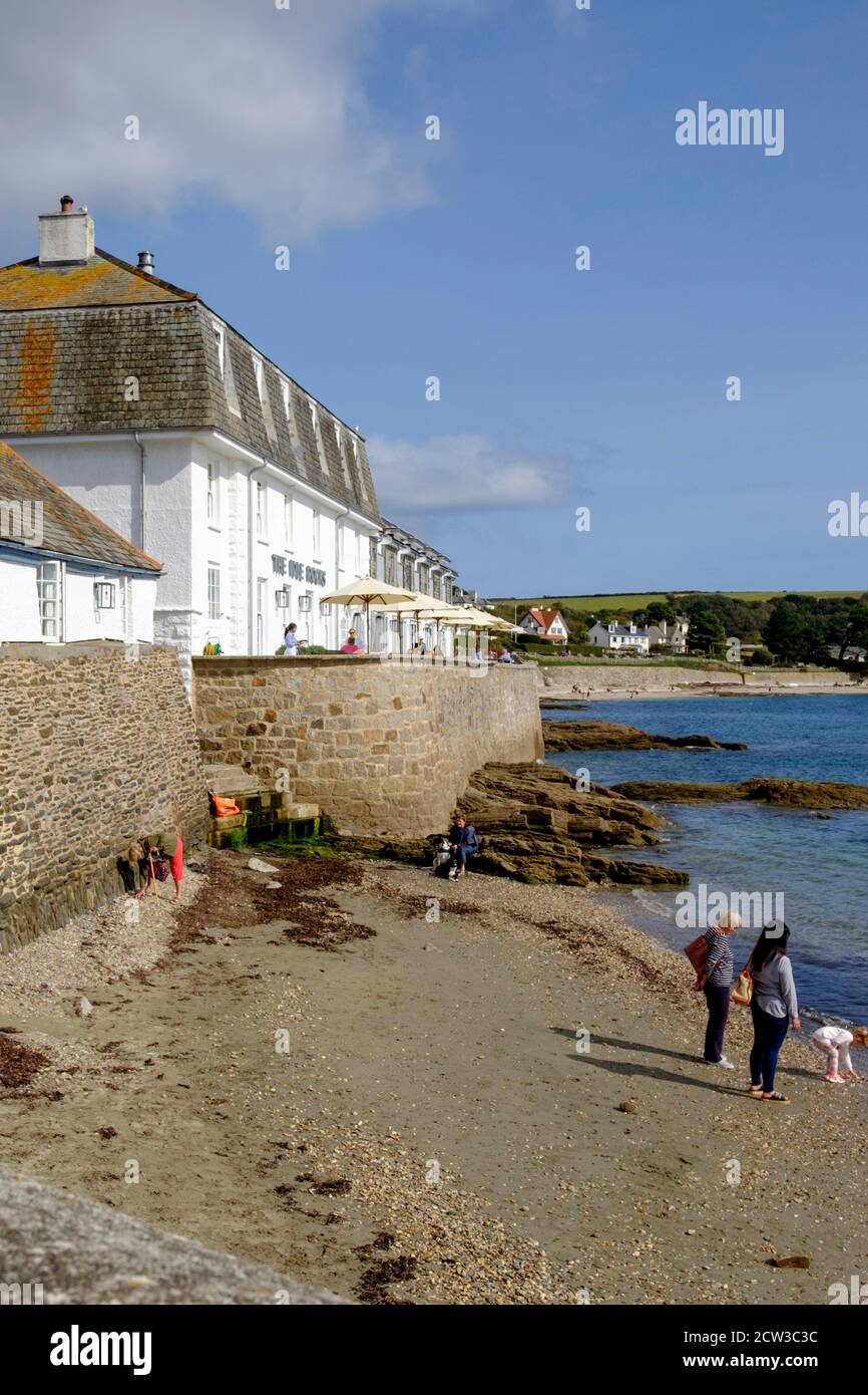 The Idle Rocks hotel. St Mawes a coastal town on the Roseland Peninsula ...