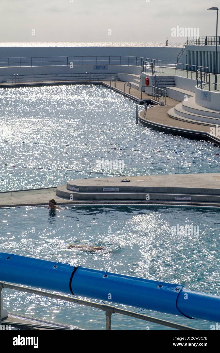 Around the seafront Penzance cornwall, UK. The Penzance Bathing Pool ...