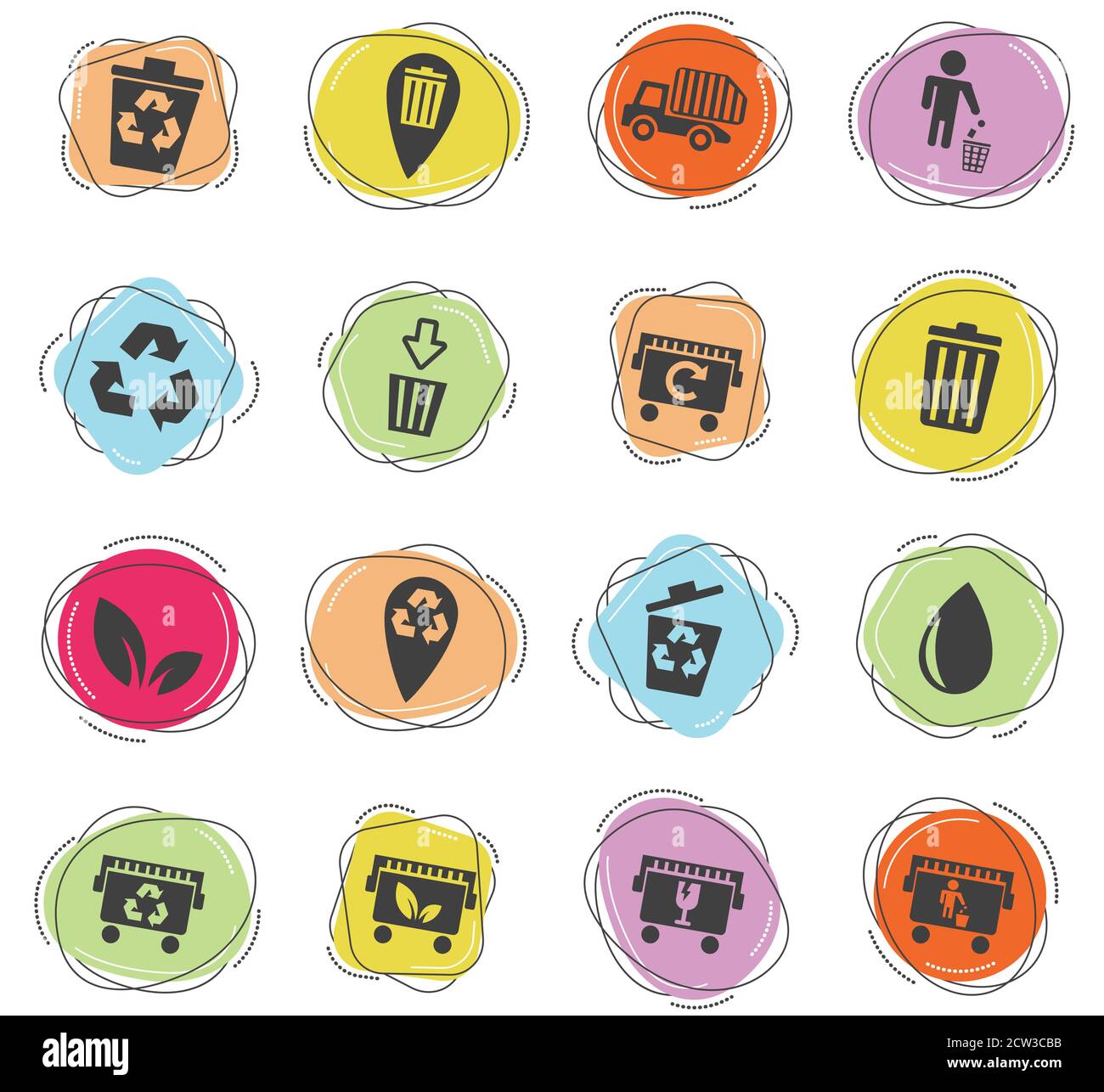garbage icon set Stock Vector Image & Art - Alamy