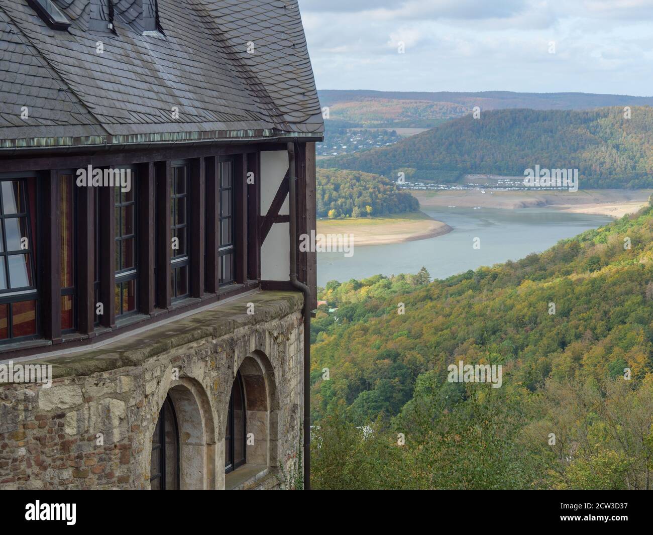 waldeck city and the edersee in germany Stock Photo - Alamy