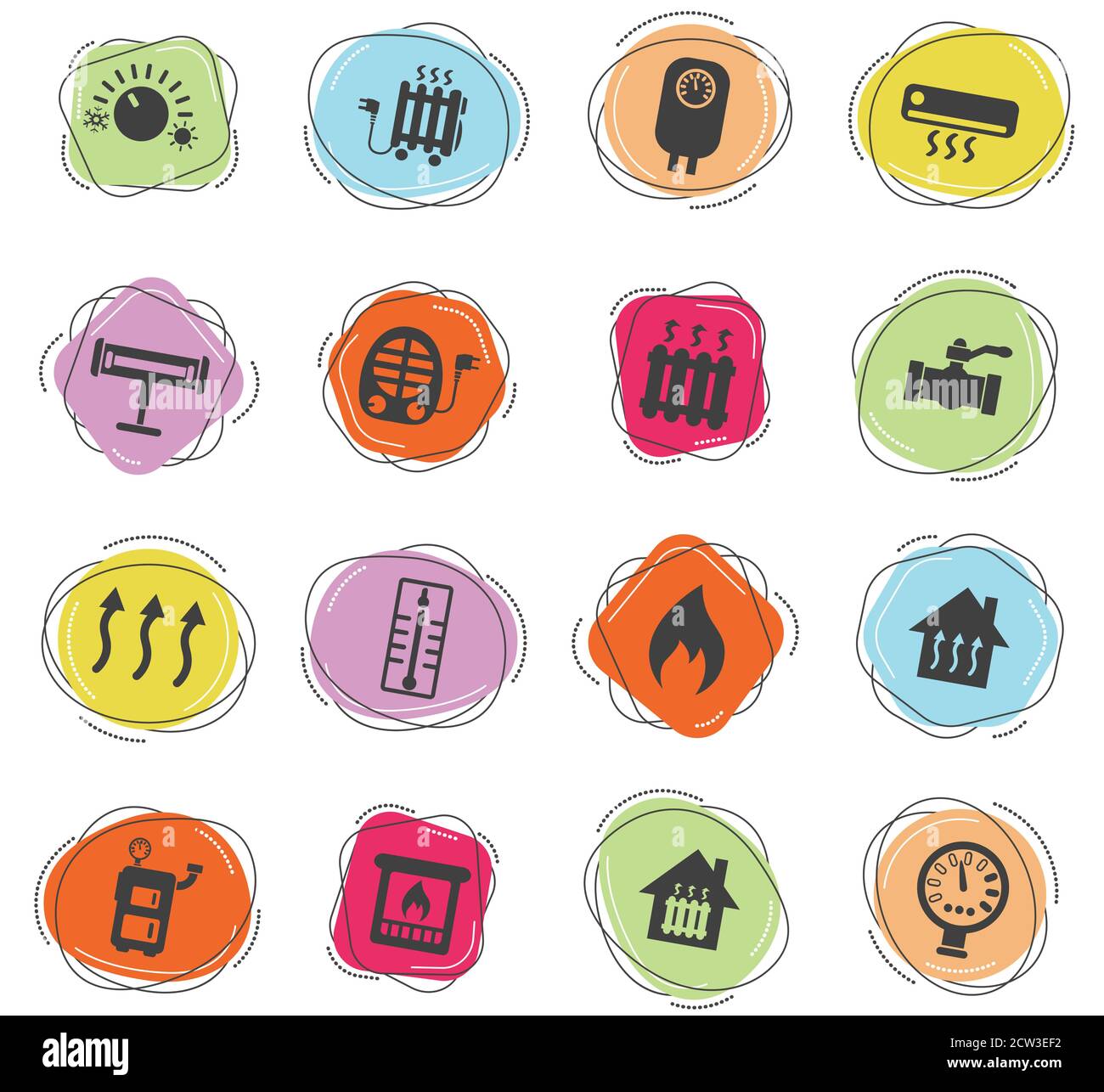 heating icon set Stock Vector Image & Art - Alamy