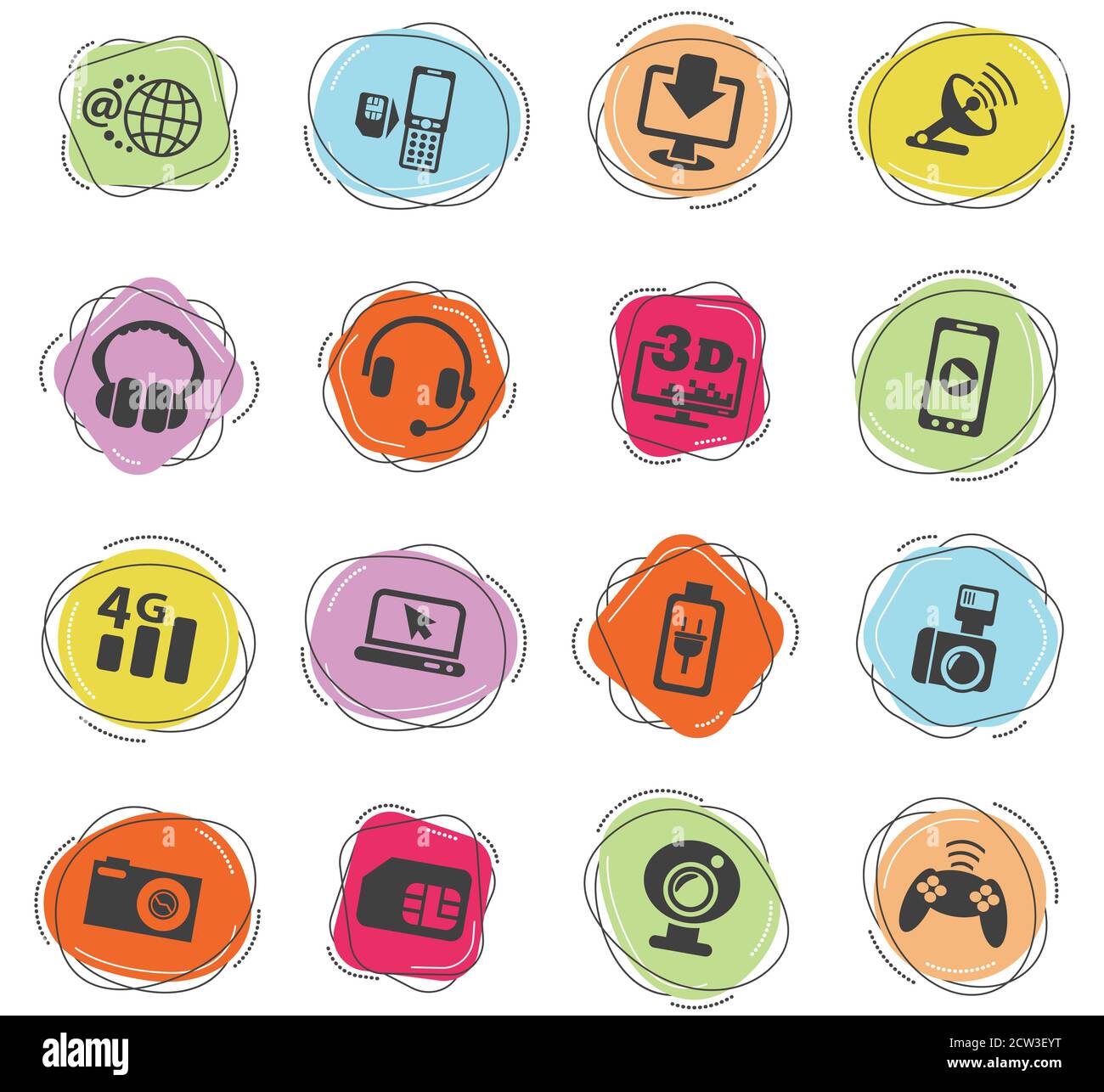 hi tech icon set Stock Vector Image & Art - Alamy