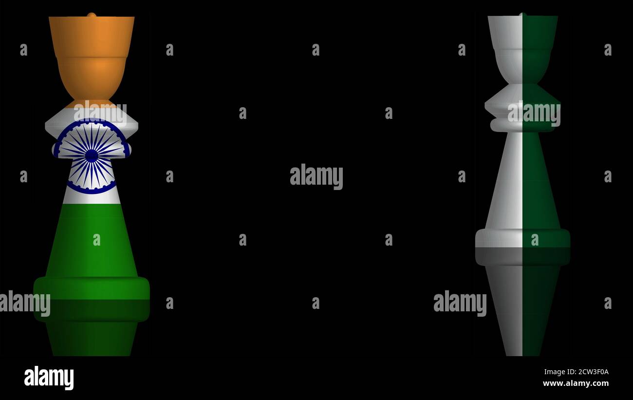 3D Illustration of a Conflict Concept between India and Pakistan with ...