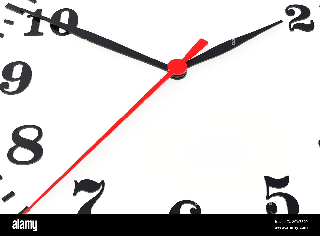 Clock hands on white background. Copy space for your background. 3d ...