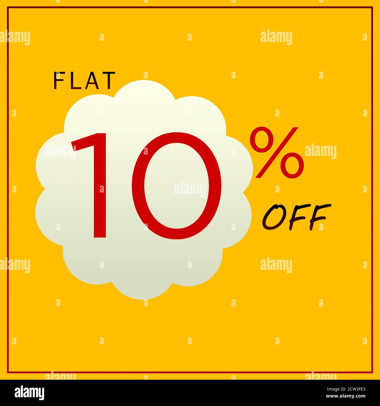 Flat 10% Off Discount Trendy Yellow Banner Design Template Stock Photo ...